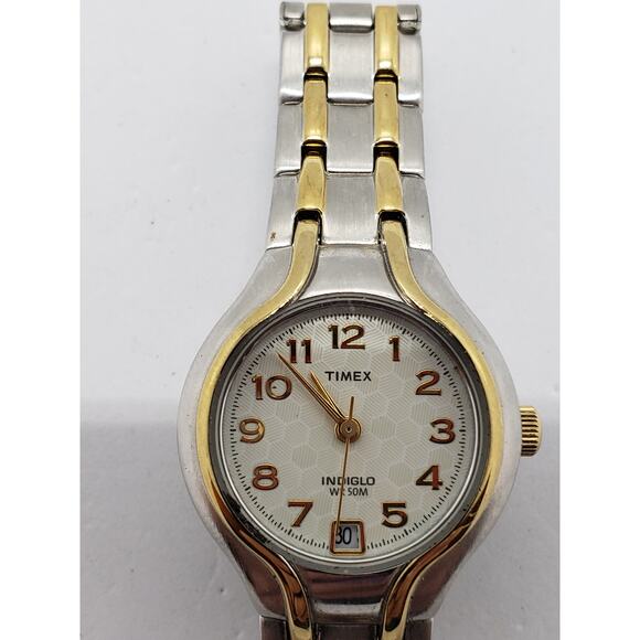 Timex | Accessories | Womens Timex Indiglo Watch Hexagon Pattern On ...